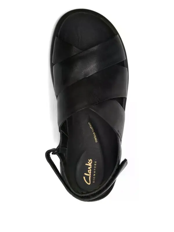 Clarks Aristella Crossover Slingback Sandals - Black