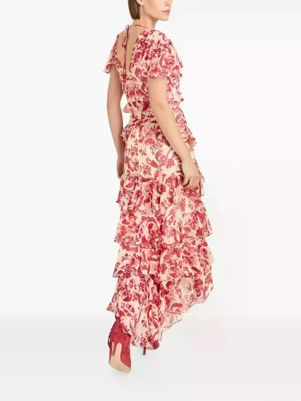 Cinq À Sept Floral Tiered Midi Dress