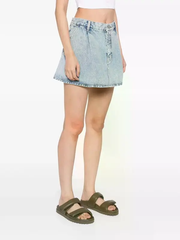 FRAME Pleated Denim Skirt