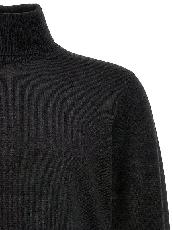 ROBERTO COLLINA Merino Wool Roll Neck Sweater - Grey