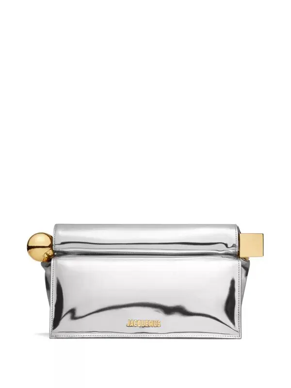 Jacquemus The Rond Carré Clutch In Metallic