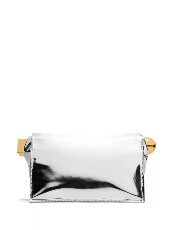Jacquemus The Rond Carré Clutch In Metallic