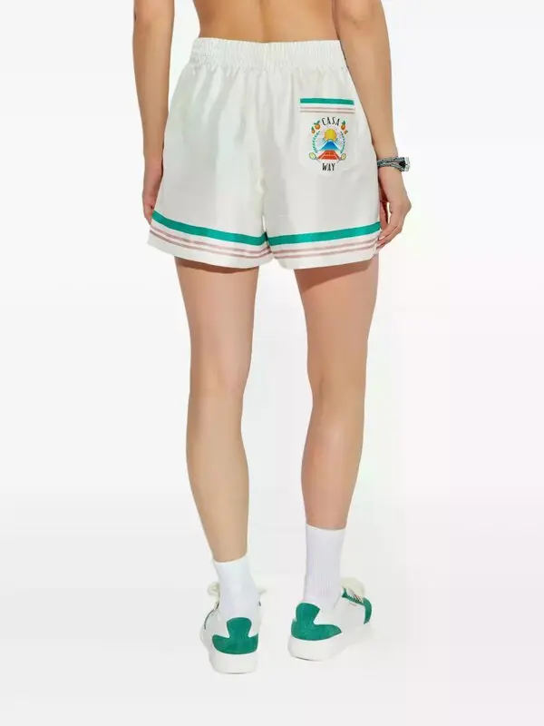 Casablanca Silk Striped Shorts