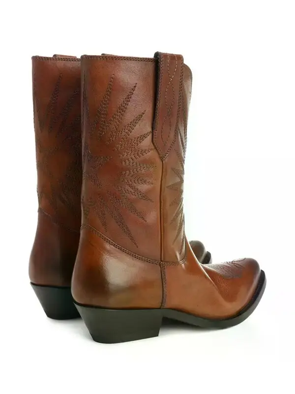 GOLDEN GOOSE Star-embroidered Leather Boots