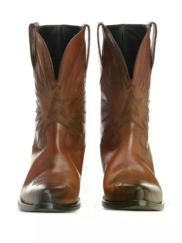 GOLDEN GOOSE Star-embroidered Leather Boots