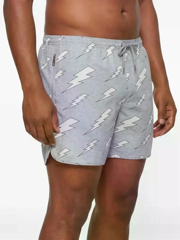 Neil Barrett Rain Bolts-print Swim Shorts