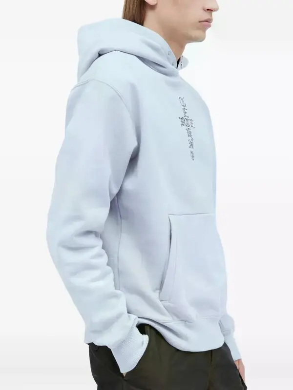 ICE & TECHNO Cross-print Snap-fastening Hoodie