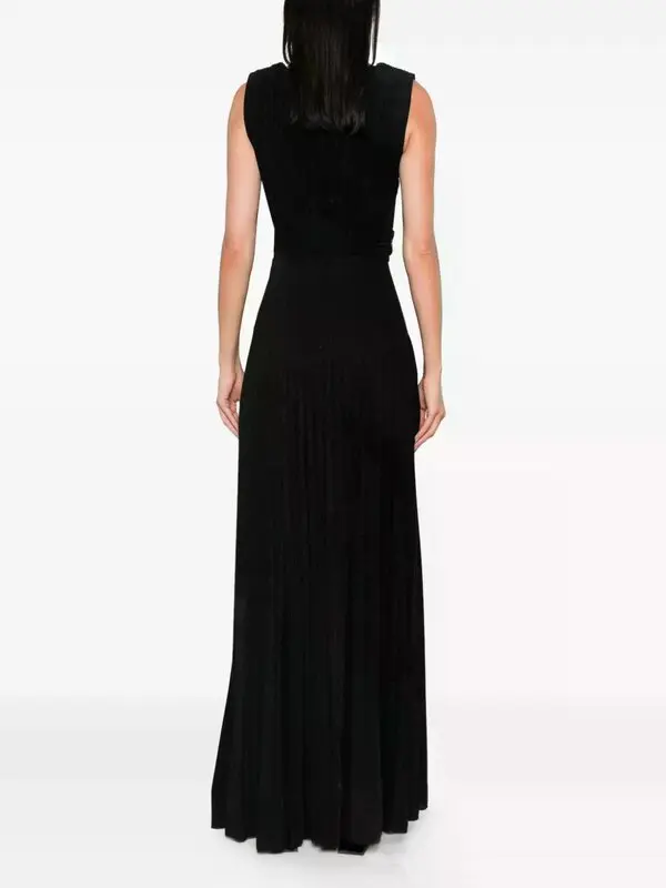 Elisabetta Franchi Pleated Cut-out Maxi Dress