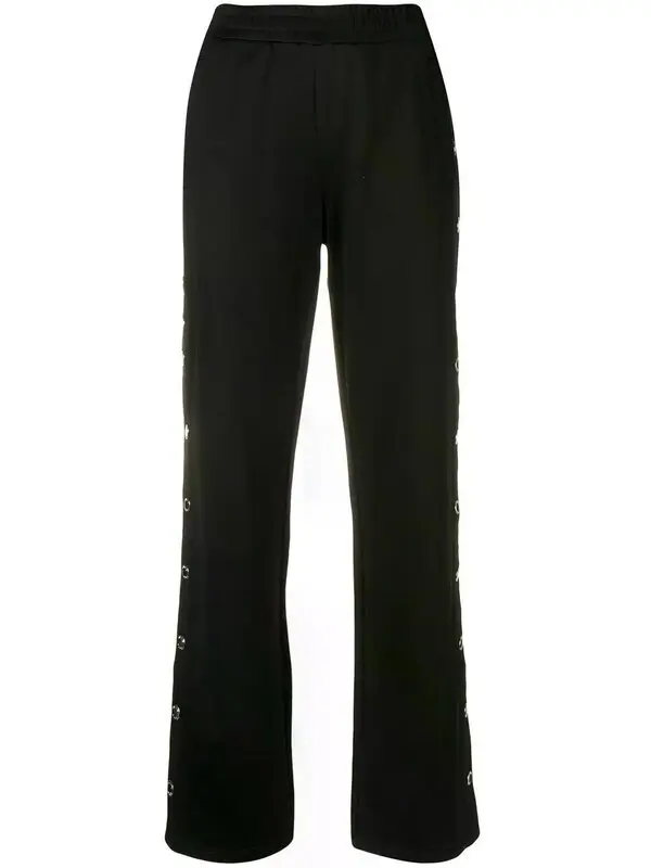 Michael Kors Metallic Button Trousers - Black