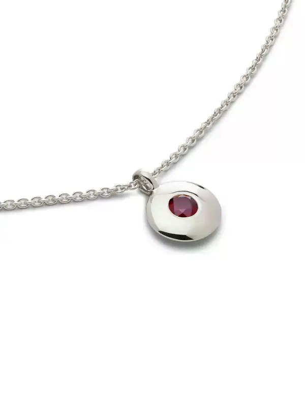 Monica Vinader January Birthstone Garnet Necklace - Silver