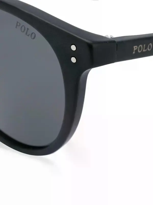 Polo Ralph Lauren Matte-finish Round-frame Sunglasses - Black