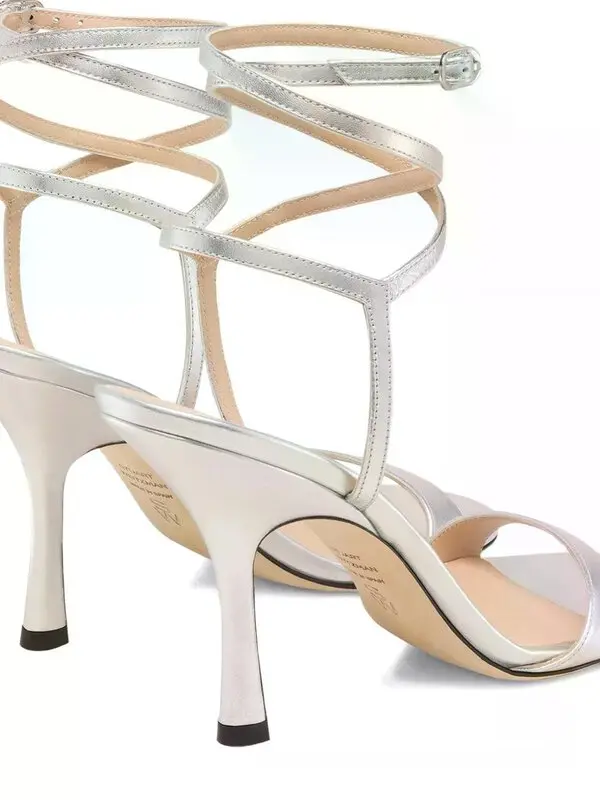STUART WEITZMAN Wrap Leather Sandals - Silver