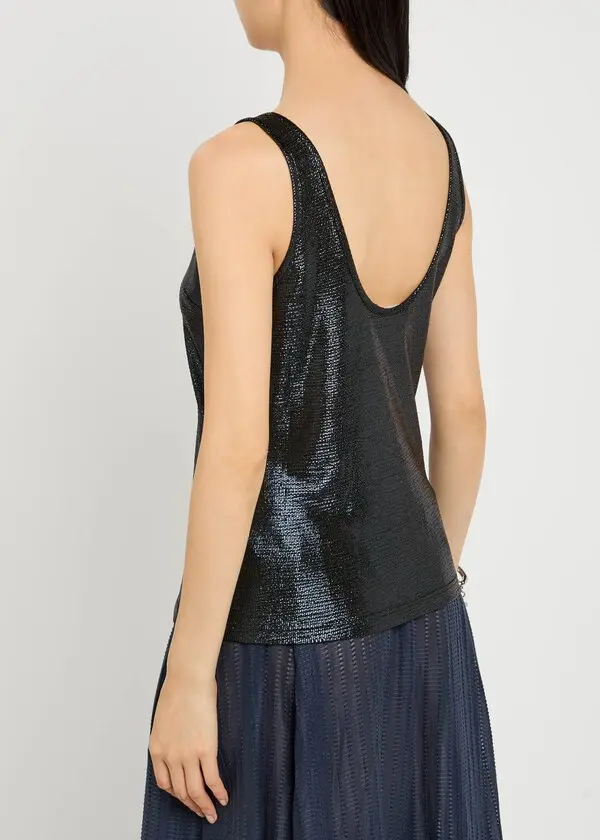 LUXE DE VALENTINA Lido Metallic Jersey Tank