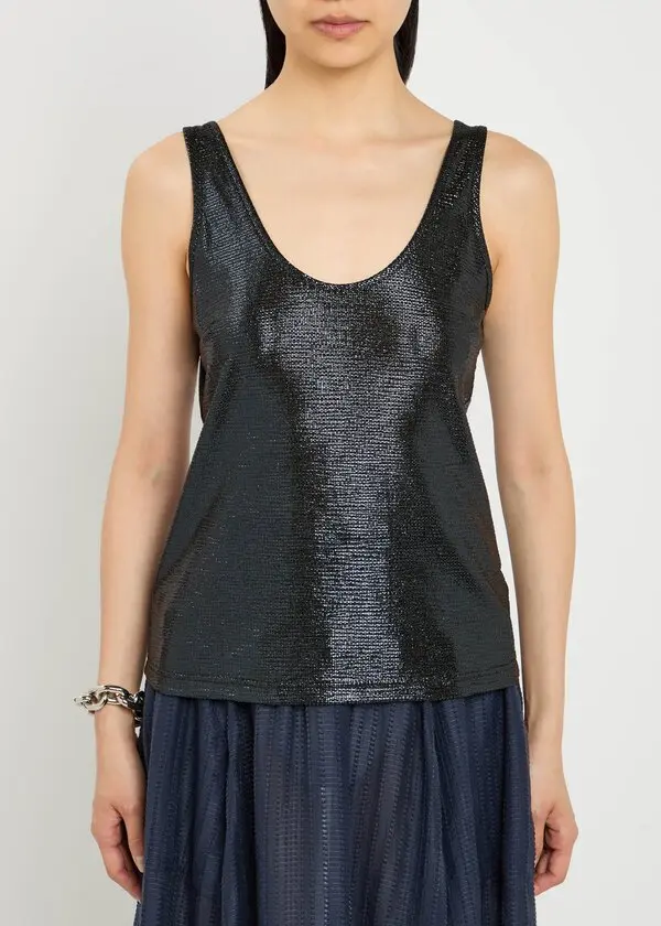 LUXE DE VALENTINA Lido Metallic Jersey Tank