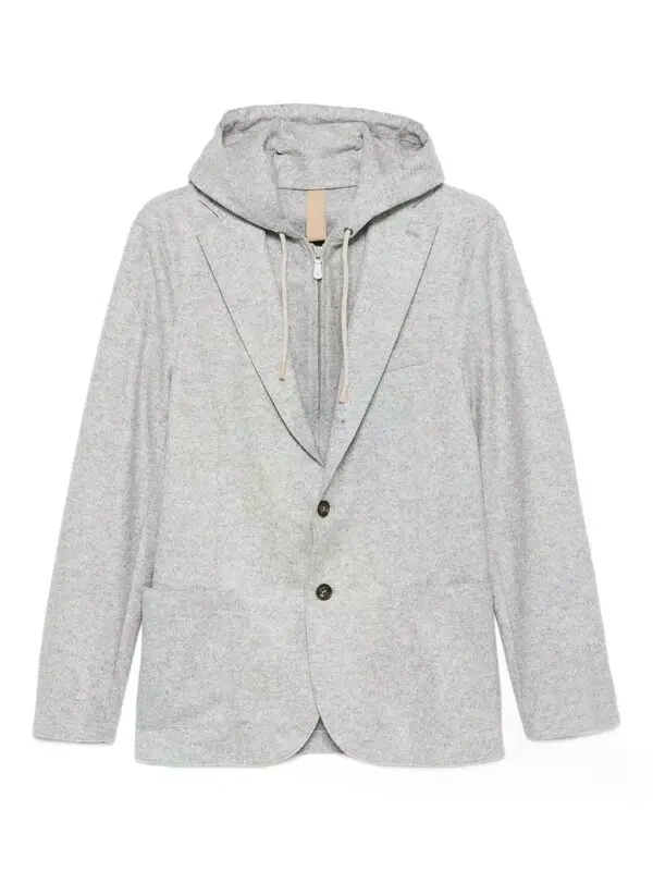 Eleventy Hooded Wool Blazer - Grey