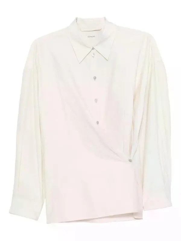 LEMAIRE Straight-collar Twisted Shirt - Neutrals