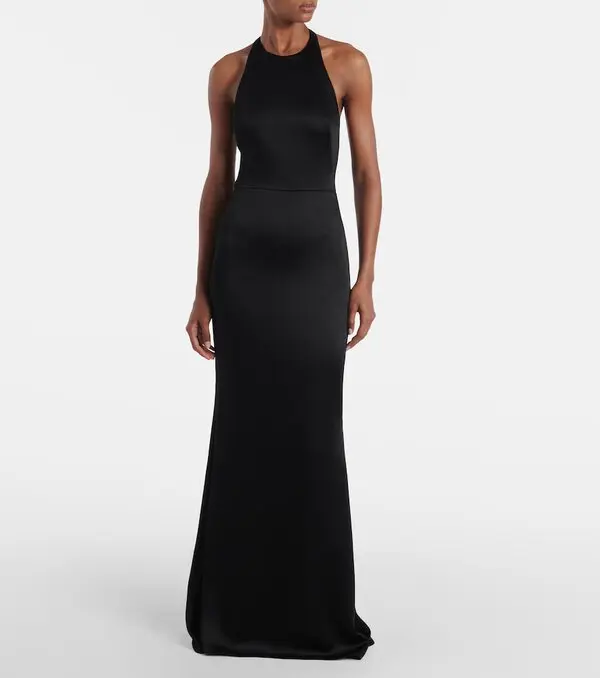 Givenchy Open-back Crepe And Satin Gown