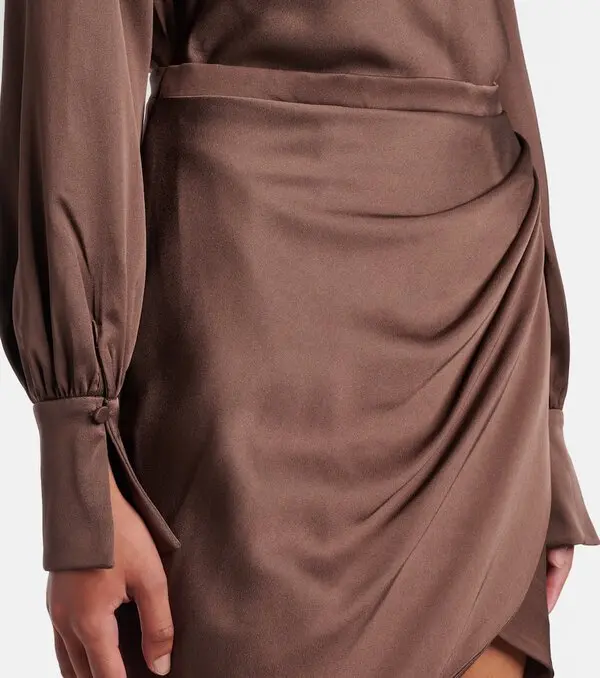 Simkhai Cameron Draped One-shoulder Minidress - Brown