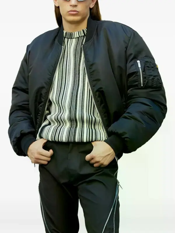 VTMNTS Striped Ribbed Knit Sweater