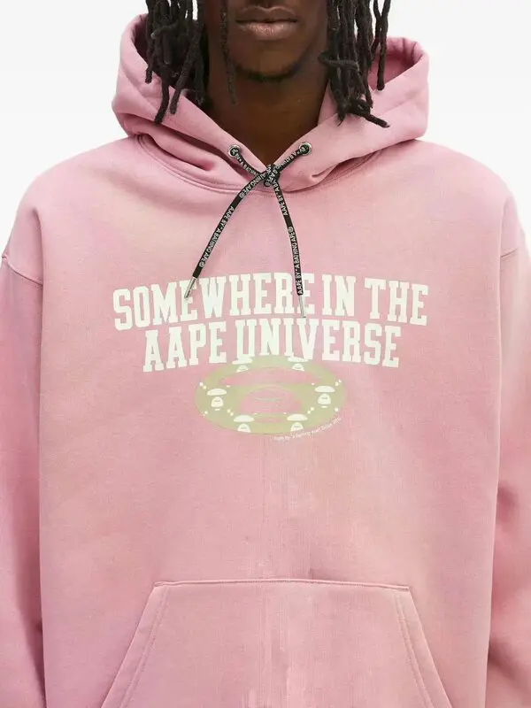 AAPE BY *A BATHING APE Graphic Print Hoodie - Pink