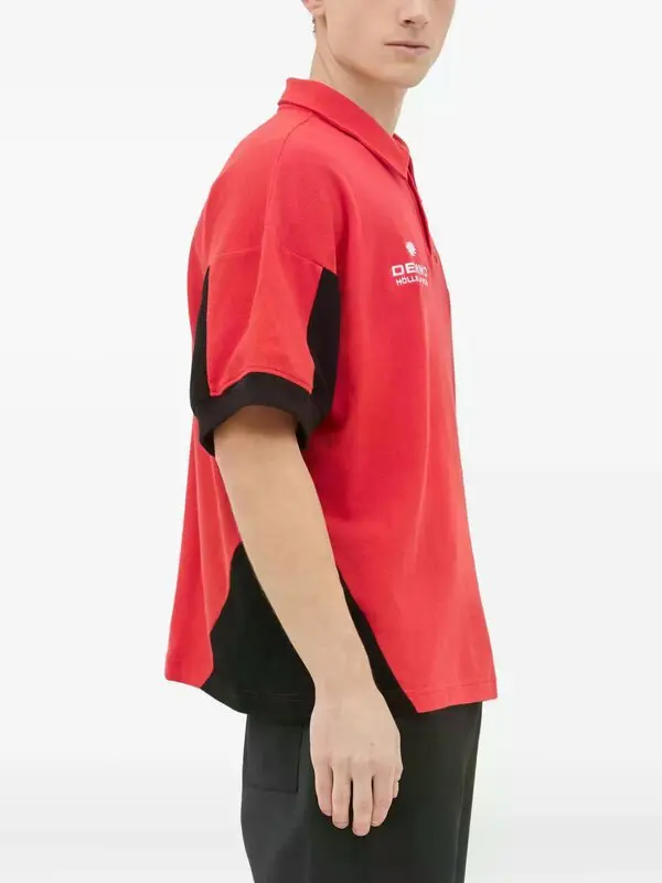 DEMON Panelled Cotton Polo Shirt