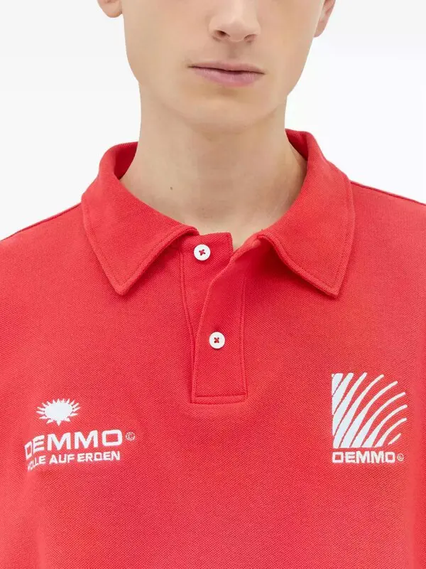 DEMON Panelled Cotton Polo Shirt