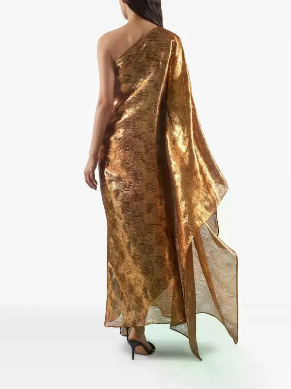 TALLER MARMO Betsy Metallic One-shoulder Gown