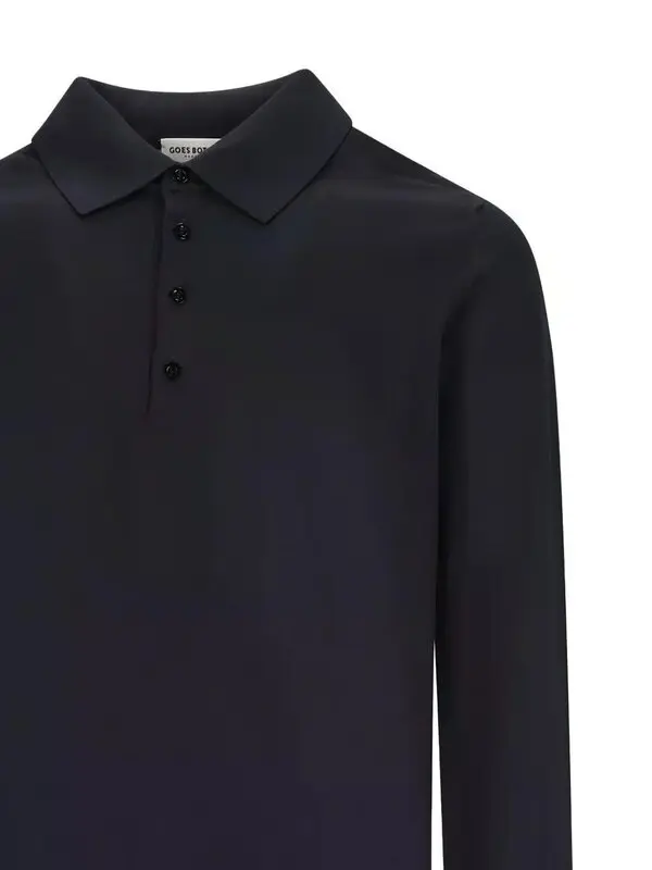 GOES BOTANICAL Long-sleeve Polo Shirt - Blue