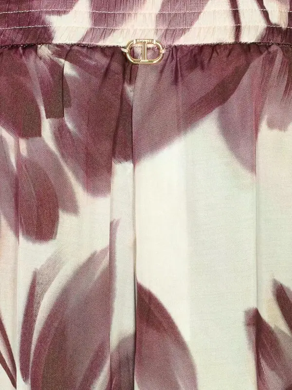 TWINSET Floral Print Wide Leg Trousers
