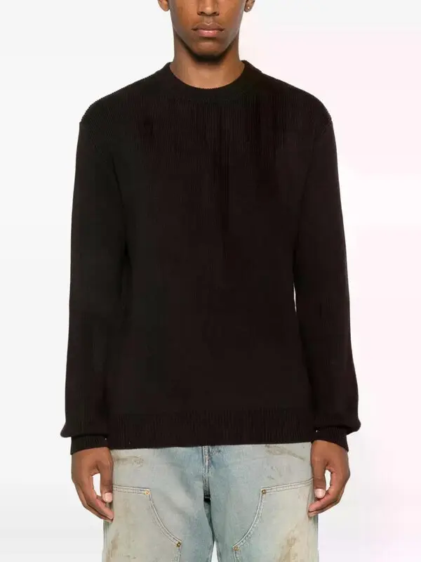 GOLDEN GOOSE Ribbed Crew-neck Sweater - Brown