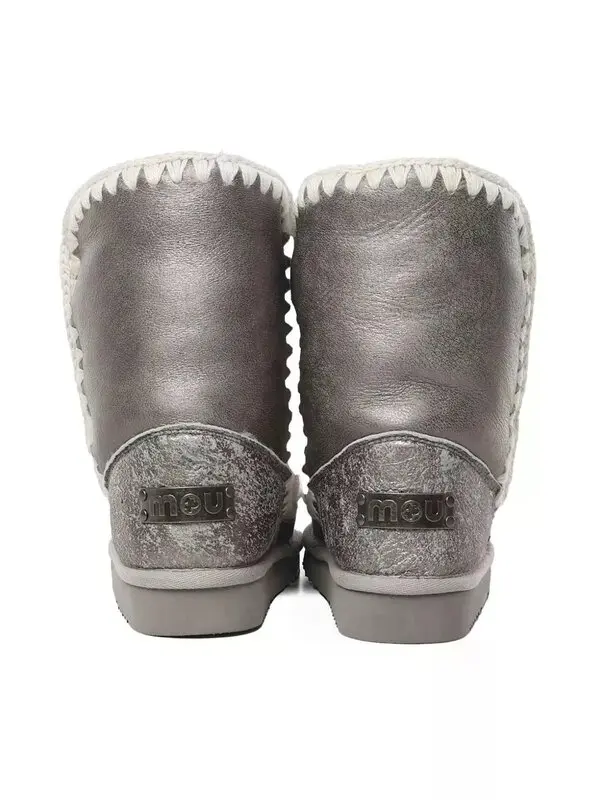 Mou 24 Crochet-detail Metallic Leather Boots