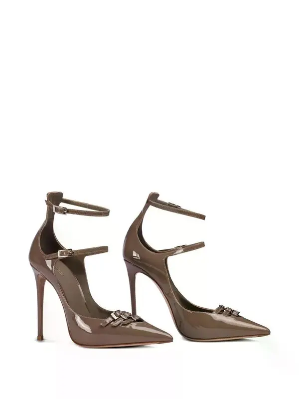LE SILLA 120mm Buckle-strap Patent Leather Pumps