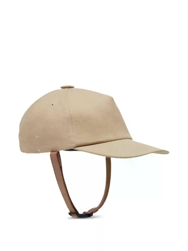 MAISON MARGIELA Leather Strap Baseball Cap - Neutrals