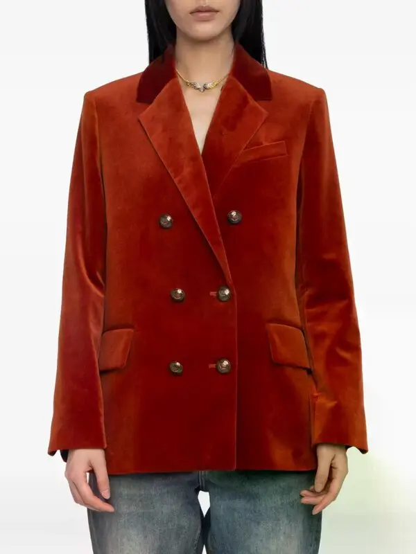 Zadig&Voltaire Double-breasted Velvet Blazer