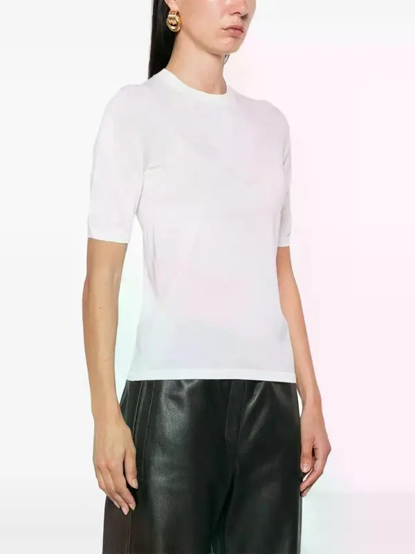 Max Mara Crew Neck Short Sleeve Wool Top