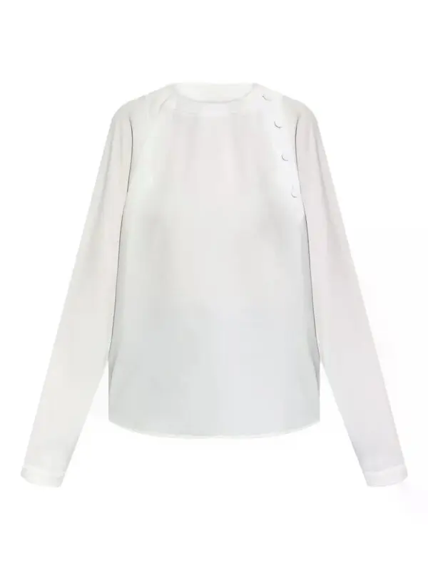 Emporio Armani Raglan Sleeve Blouse With Button Detail - White