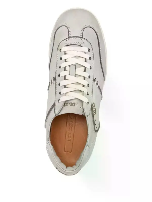 LEMARGO Perforated Detail Lace-up Slippers - Grey