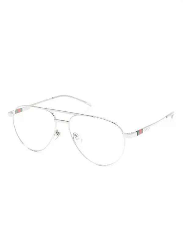 Gucci Pilot-frame Glasses - Silver