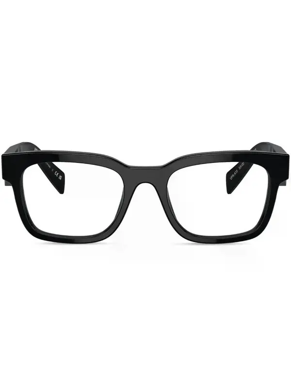 Prada Logo-engraved Square-frame Glasses - Black