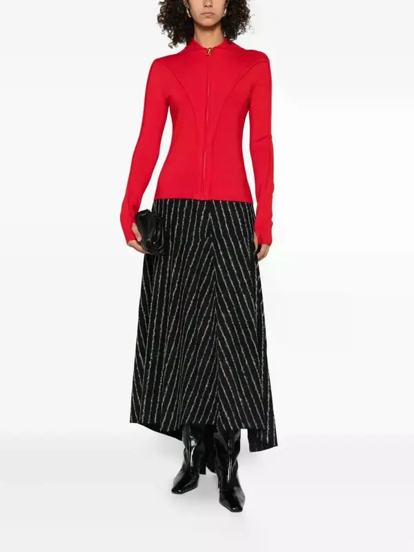 Victoria Beckham Zip-front Panelled Cardigan