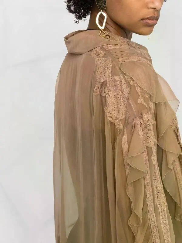 Valentino Garavani Ruffle Trim Silk Blouse