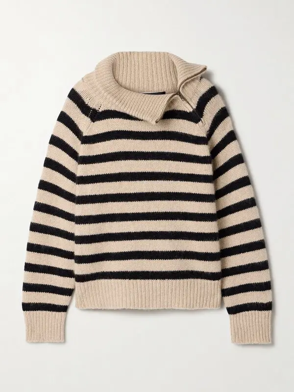 NILI LOTAN Raelynn Striped Cashmere Sweater