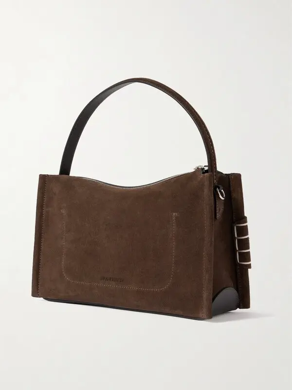 JW Anderson Loafer Suede Shoulder Bag - Brown