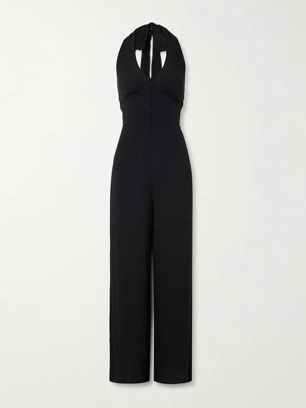Rixo Shana Halterneck Jumpsuit - Black