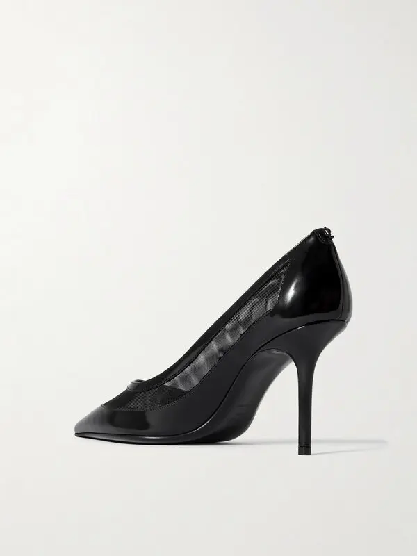 JIMMY CHOO Love 85 Mesh-trimmed Patent-leather Pumps