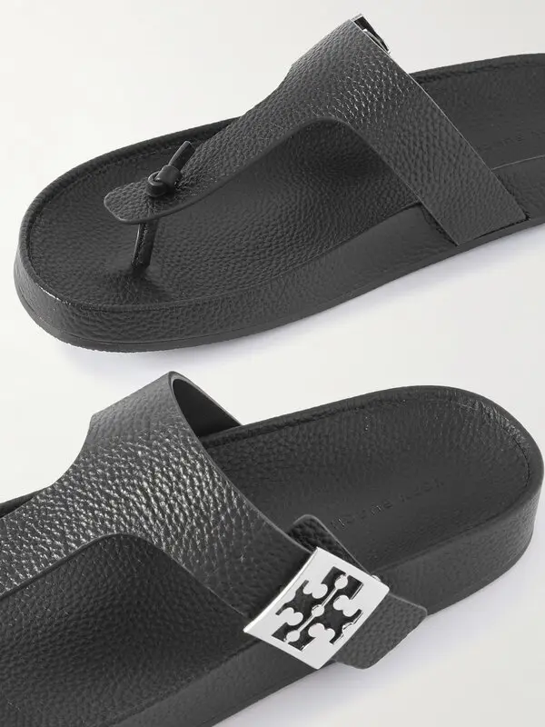 Tory Burch Mellow Buckled Textured-leather Sandals