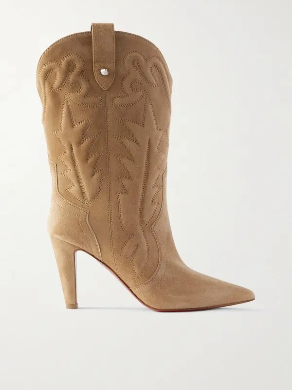 CHRISTIAN LOUBOUTIN Santiabooty 85 Suede Knee-high Boots