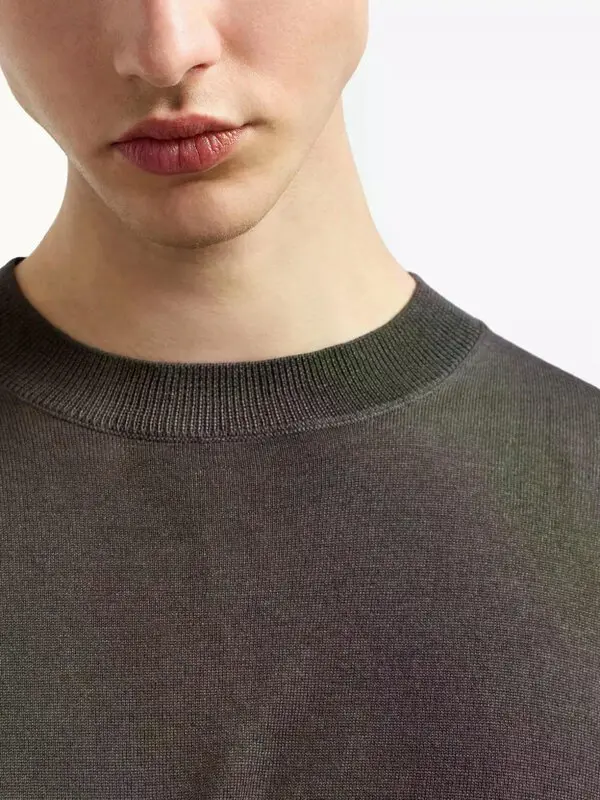 Emporio Armani Crew-neck Wool Sweater - Black
