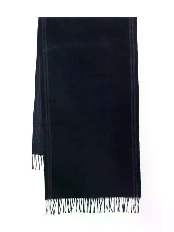 Brunello Cucinelli Striped Fringed Scarf - Blue