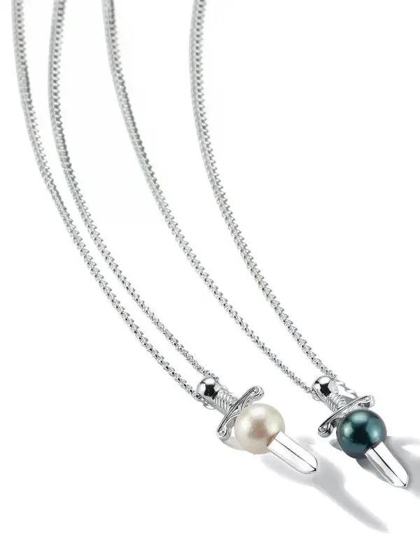 Mateo Sterling Freshwater Pearl Sword Necklace
